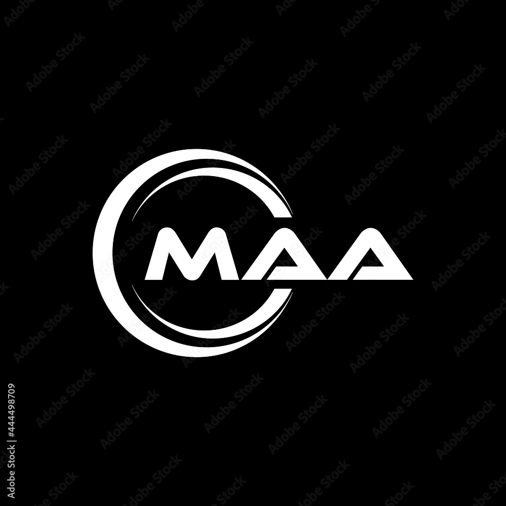 Vecteur Stock MAA letter logo design with black background in ...