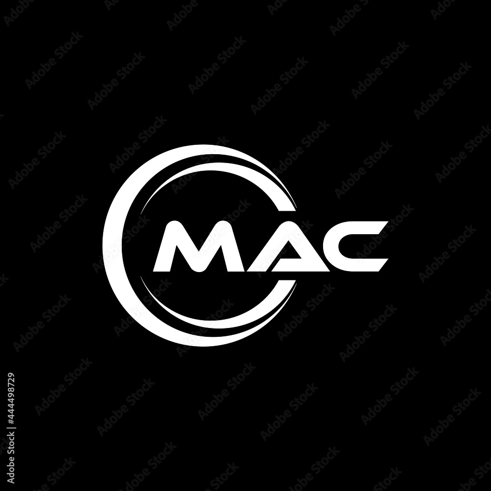 MAC letter logo design with black background in illustrator, vector ...