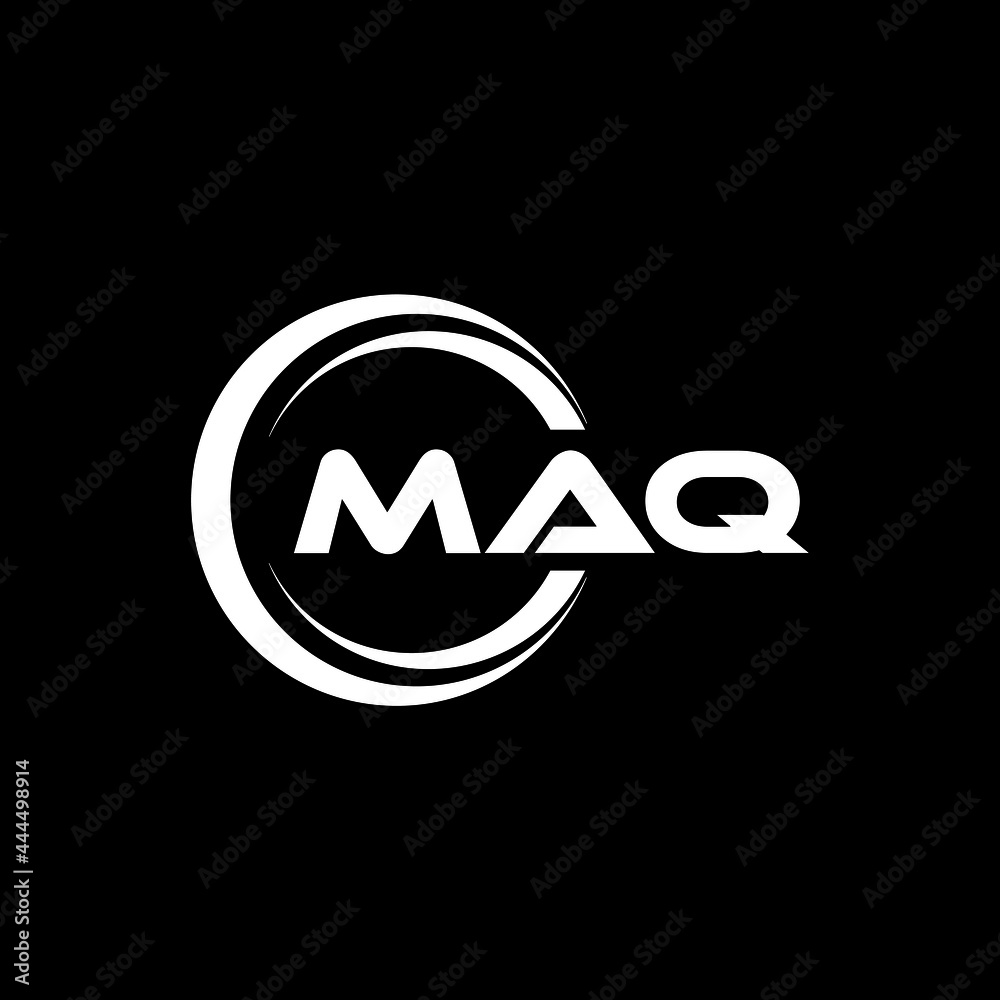 MAQ letter logo design with black background in illustrator, vector ...