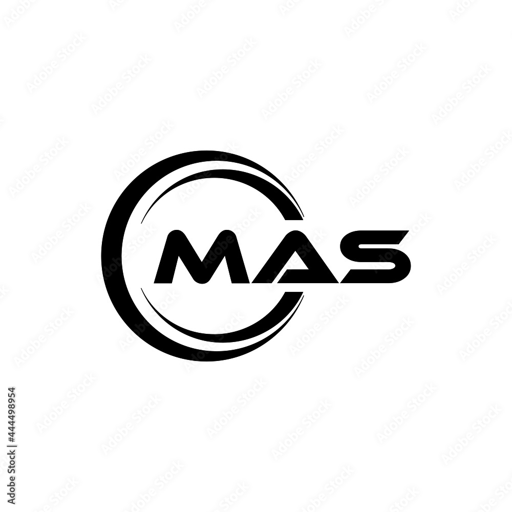 MAS letter logo design with white background in illustrator, vector ...