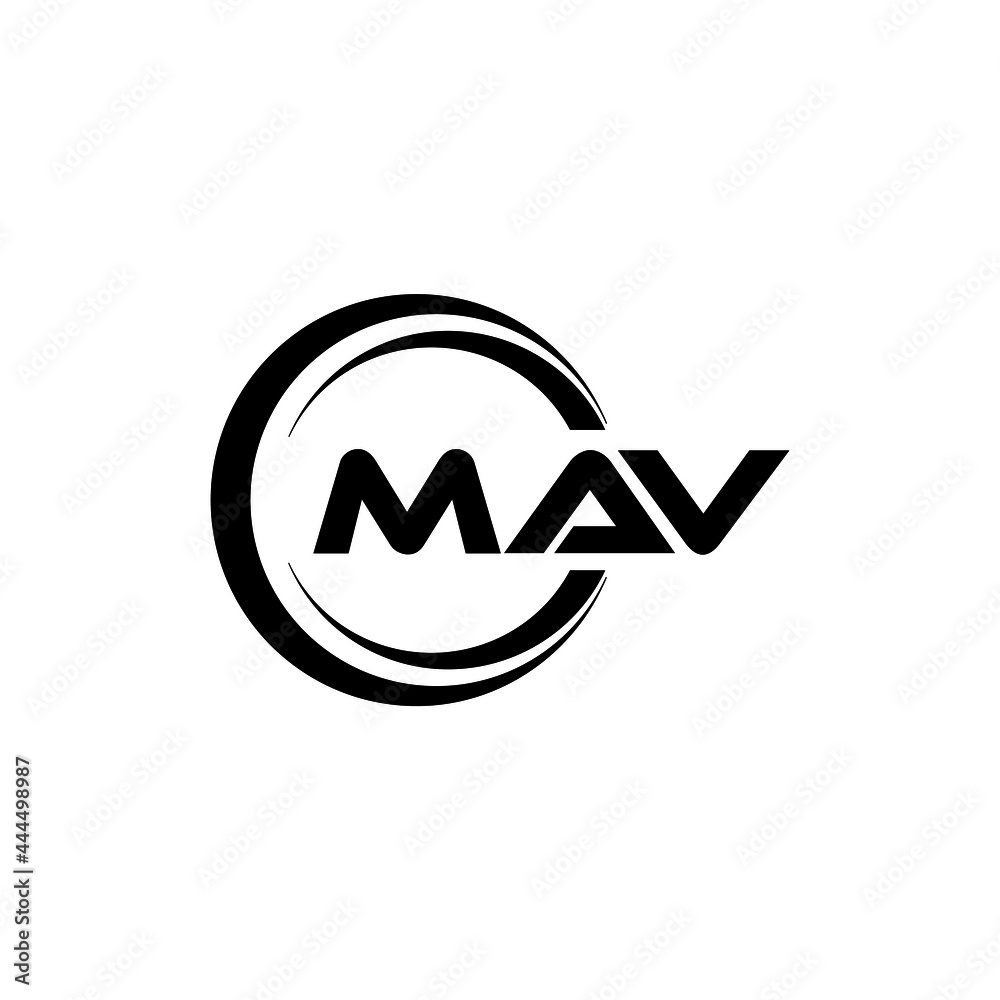 MAV letter logo design with white background in illustrator, vector ...