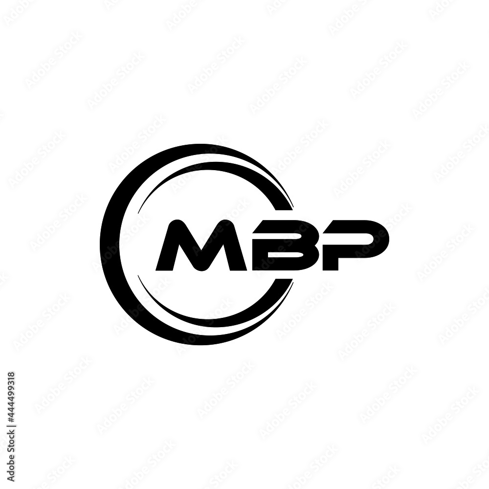 MBP letter logo design with white background in illustrator, vector ...