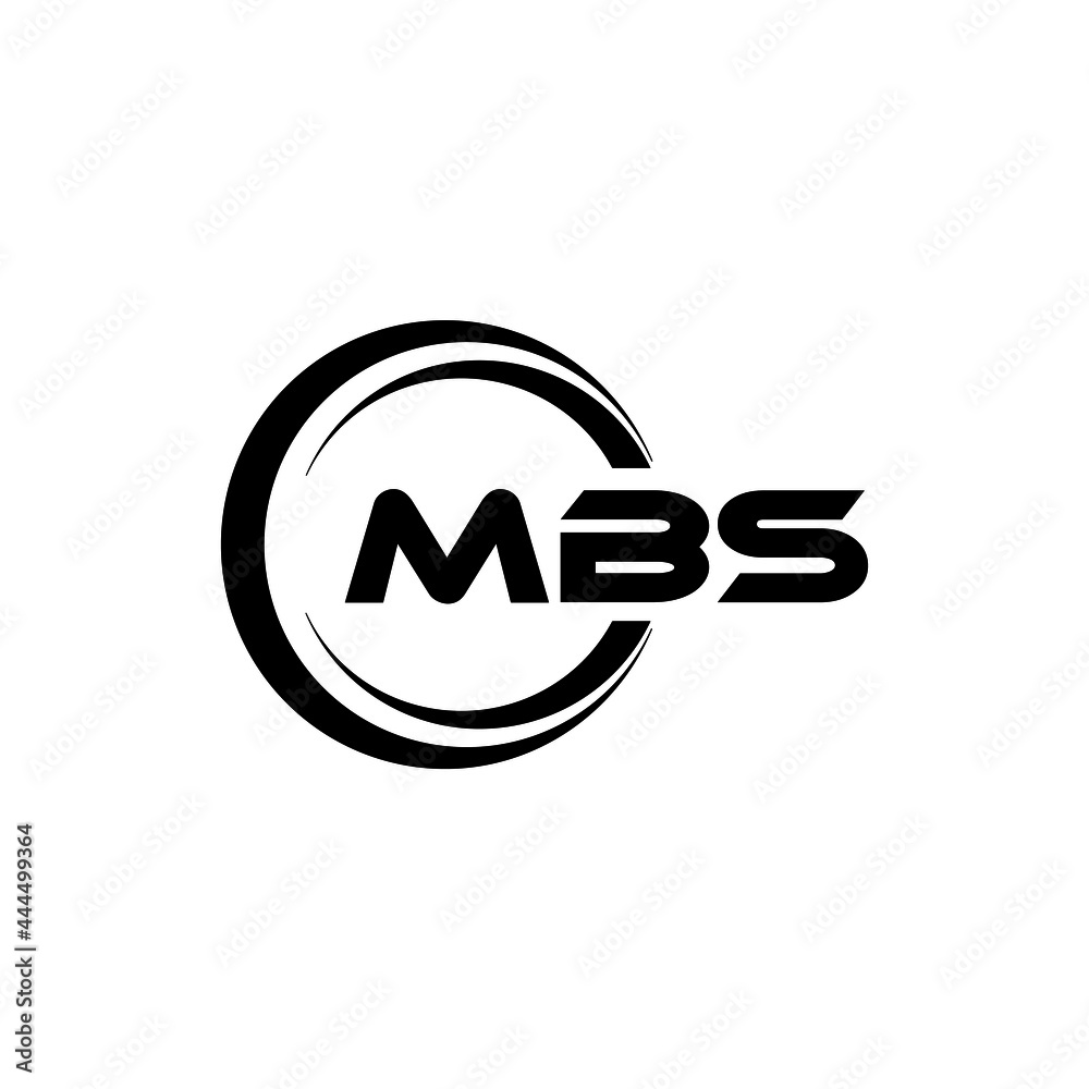 MBS letter logo design with white background in illustrator, vector ...