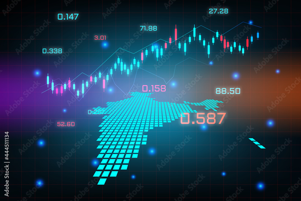 Poster Stock market background or forex trading business graph chart ...