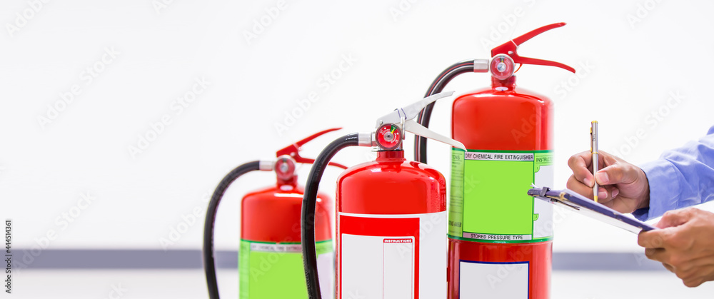 Fire extinguisher, Firefighter use inspection list checking pressure ...