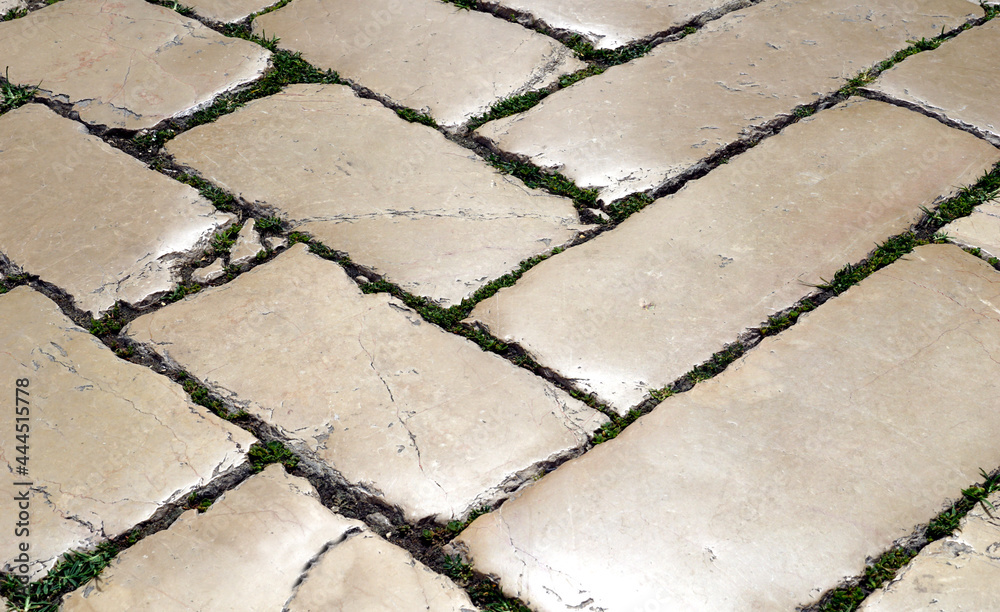 Ancient stone pathway from the middle ages, historical monument in the ...