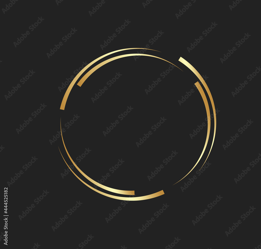 Abstract golden lines in circle form, Design element, Geometric shape ...