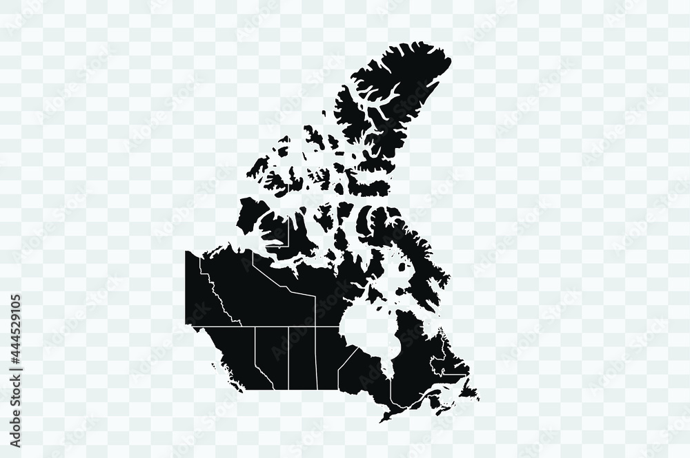 Canada map Color on Backgound Png Stock Vector | Adobe Stock