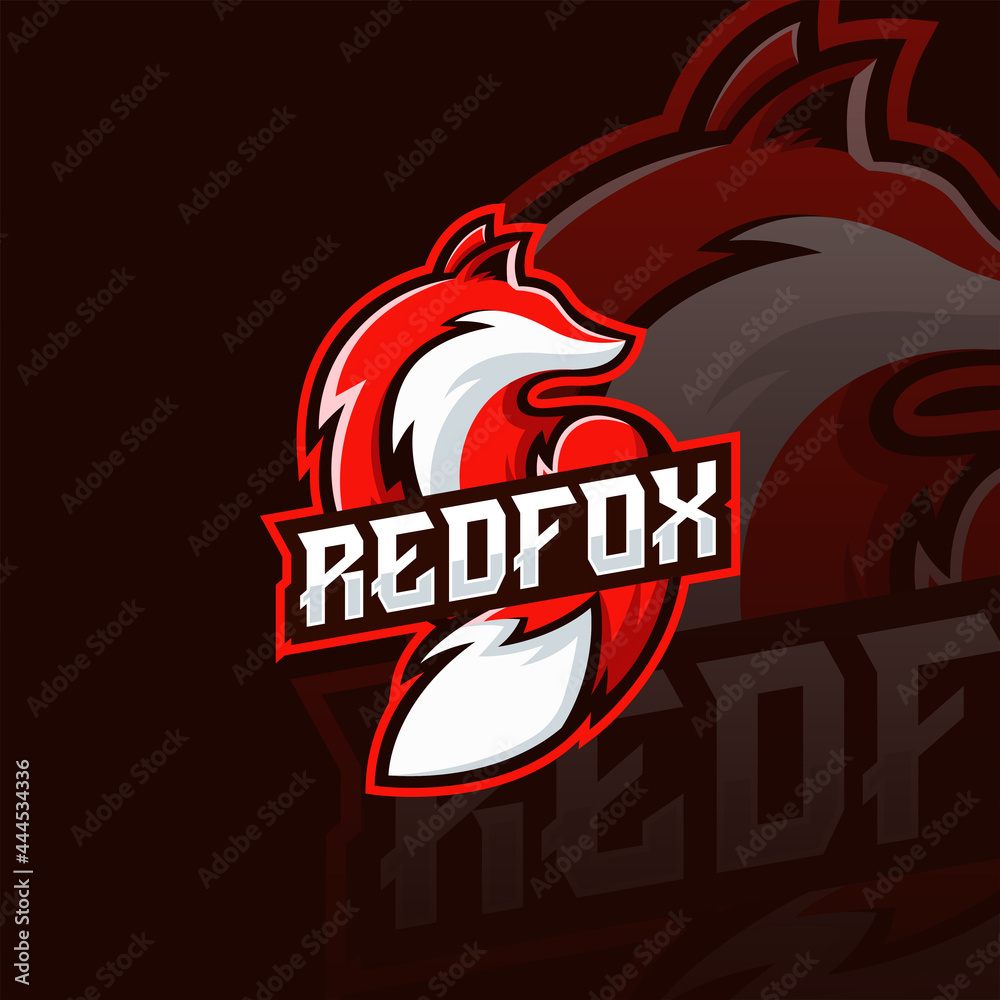 Red fox e sport logo template Stock Vector | Adobe Stock