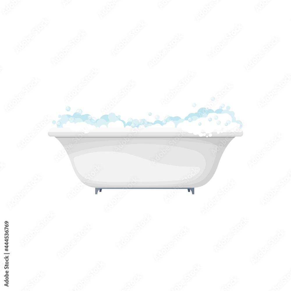 Bathtub bathroom interior object, home toilet furniture isolated ...