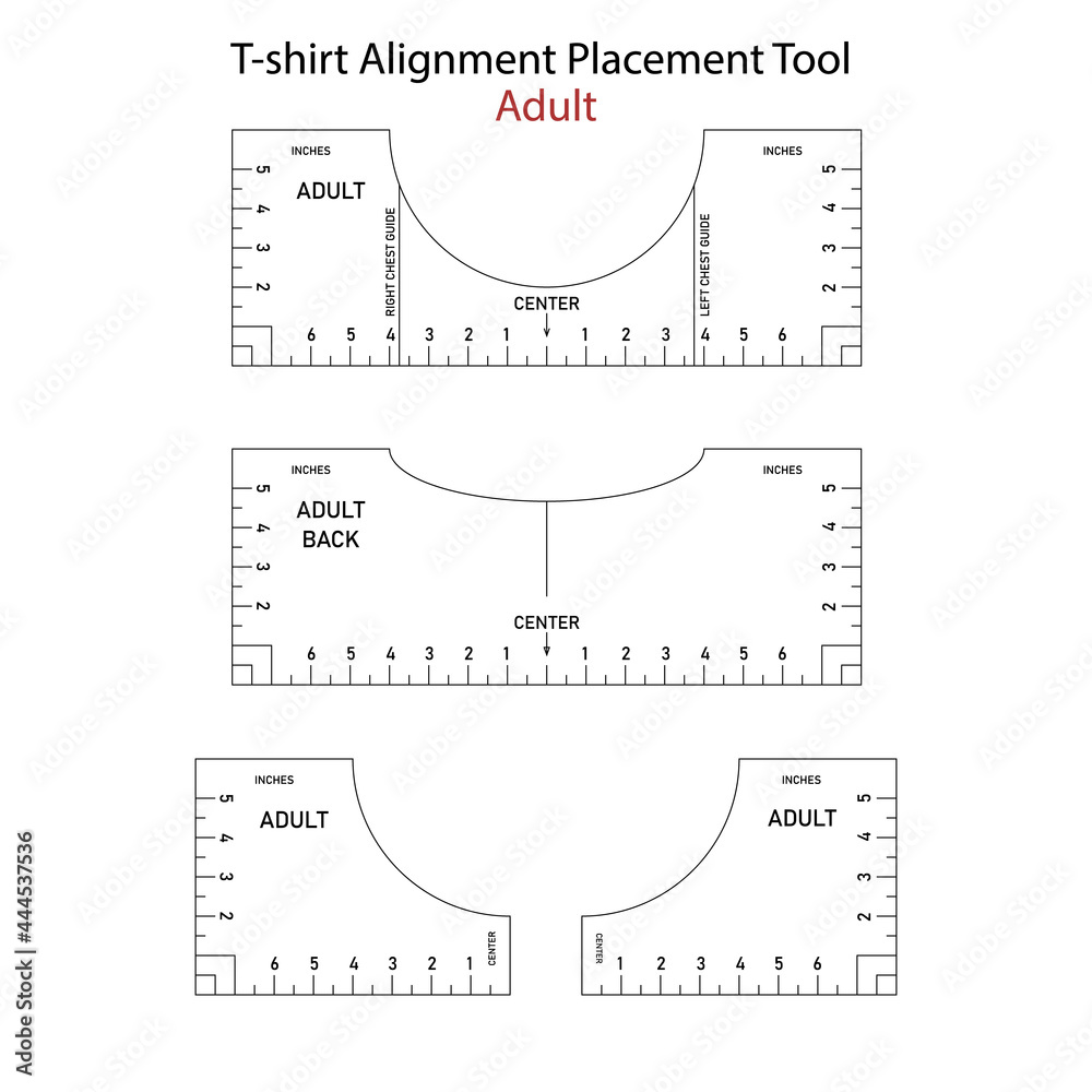 T shirt Ruler Bundle. T-shirt Alignment Placement Tool Adult - front ...