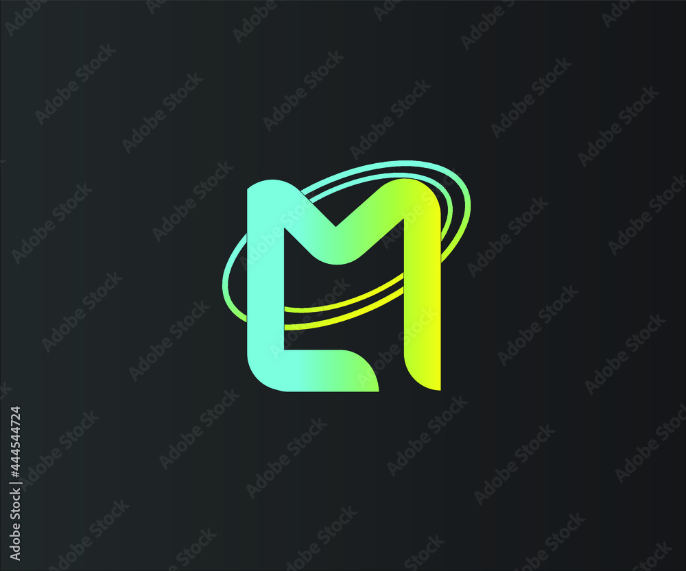 LM icon logo in multi colors on black background Stock Vector | Adobe Stock