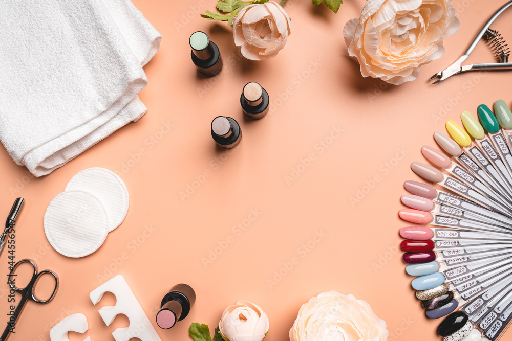 Set of manicure tools and accessories for hardware manicure, nail ...