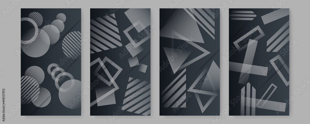Minimal dark covers set. Future geometric design. Abstract 3d meshes ...