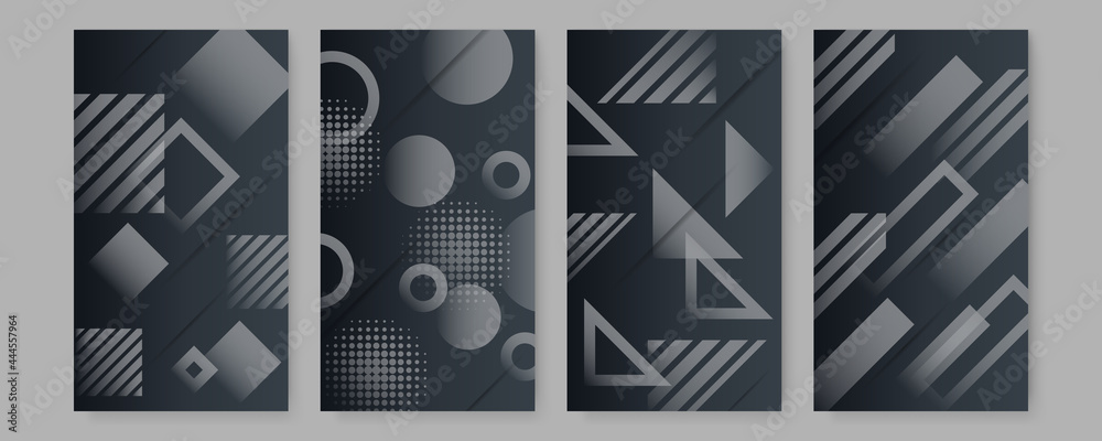 Minimal dark covers set. Future geometric design. Abstract 3d meshes ...