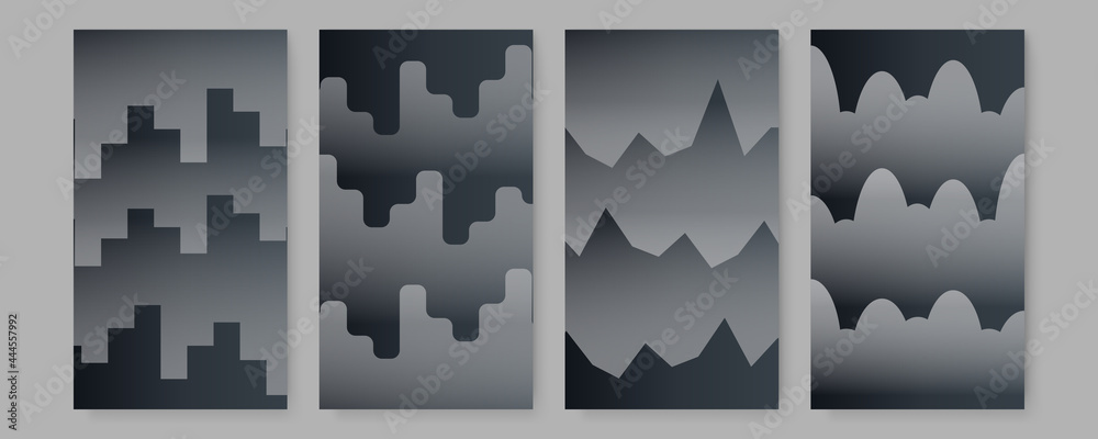 Minimal dark covers set. Future geometric design. Abstract 3d meshes ...