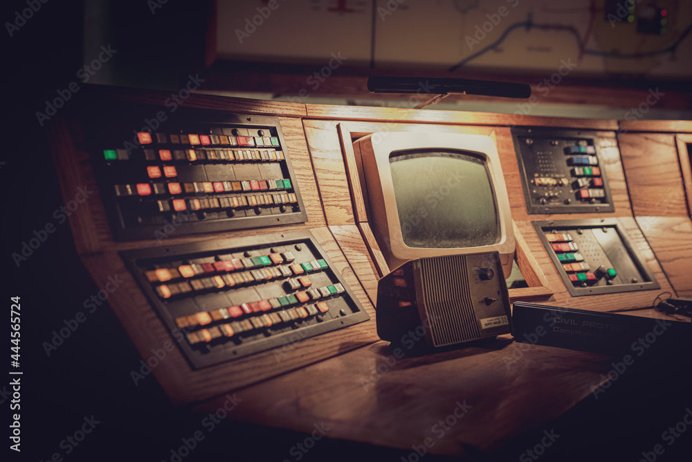 Cheshire, UK - 25th June 2021: Vintage Cold War Missile Silo computer ...