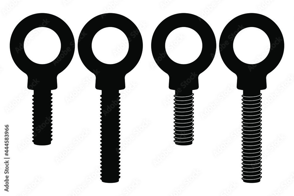 Concrete Eyebolt icon, Concrete Eyebolt vector silhouette. Stock Vector ...