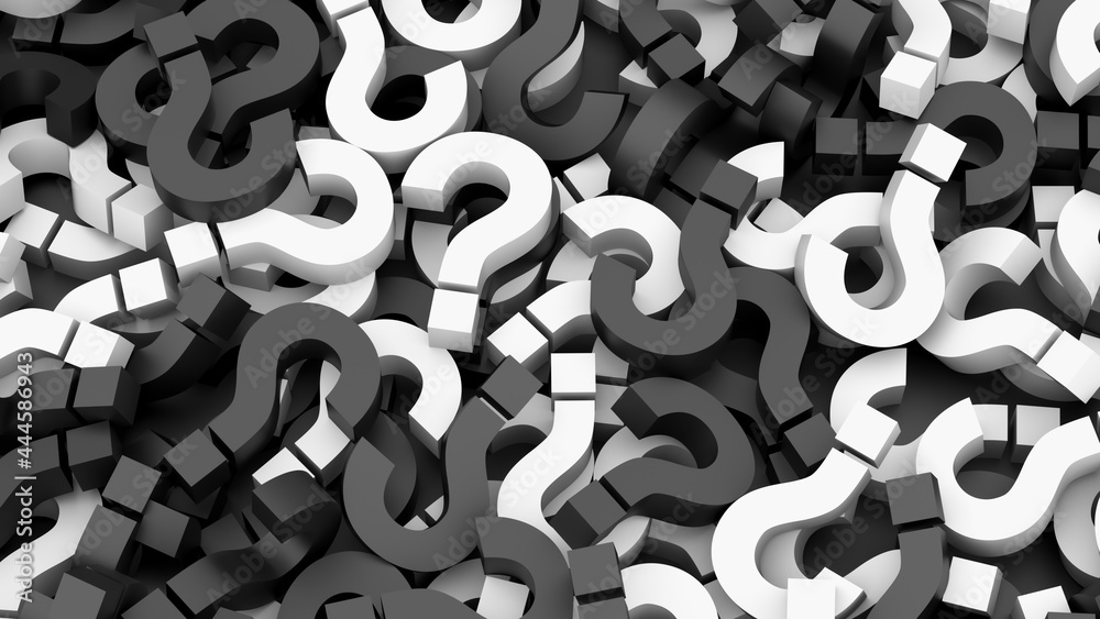 Black and white question marks background, FAQ Concept. 3D Rendering ...