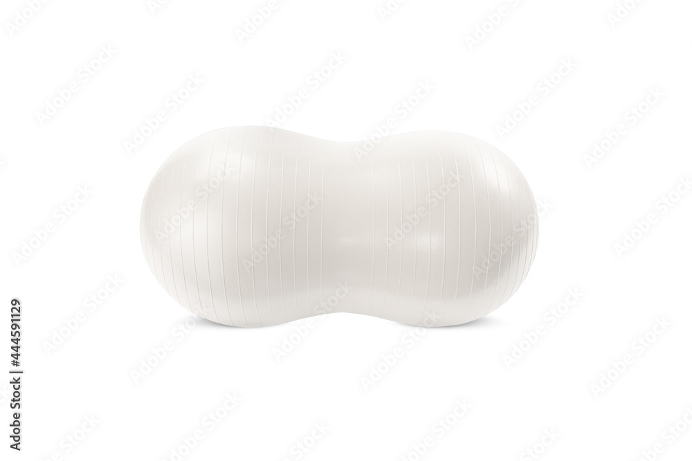 Big long white fitness ball isolated on white background. Pilates ...