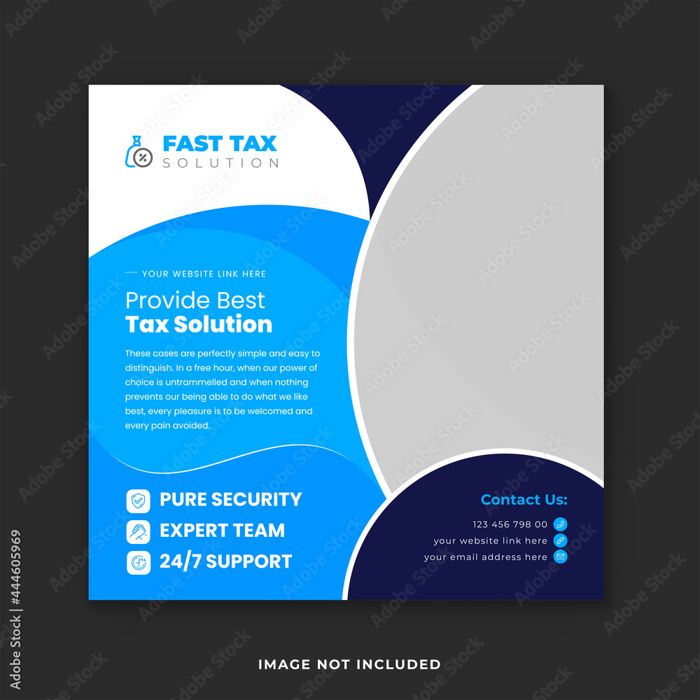 Tax return preparation Instagram post template. Tax consultation ...