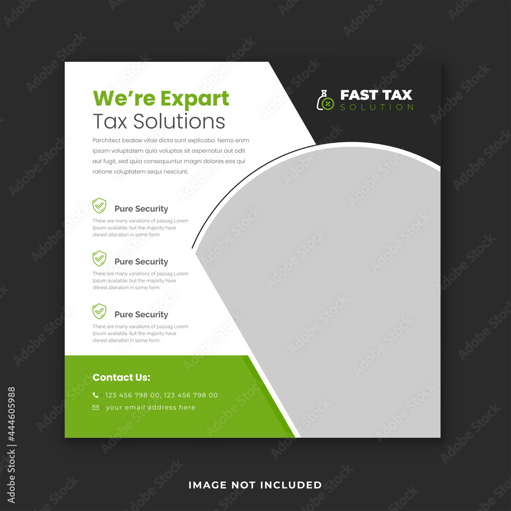 Tax return preparation Instagram post template. Tax consultation ...