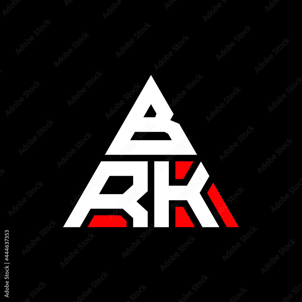 BRK triangle letter logo design with triangle shape. BRK triangle logo ...