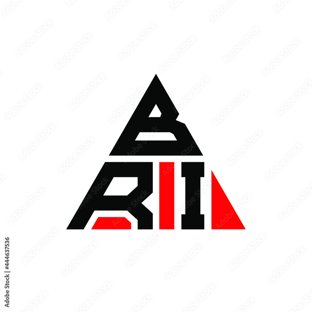 BRI triangle letter logo design with triangle shape. BRI triangle logo ...