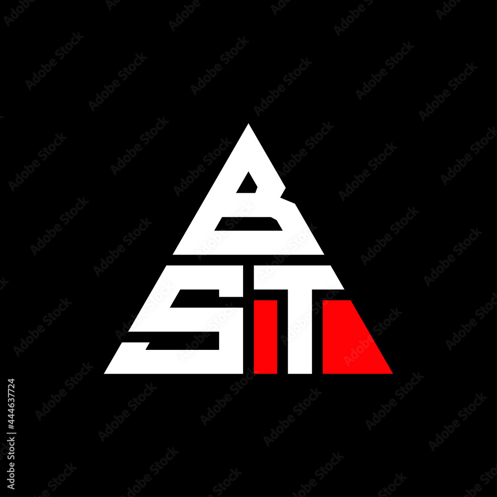 BST triangle letter logo design with triangle shape. BST triangle logo ...