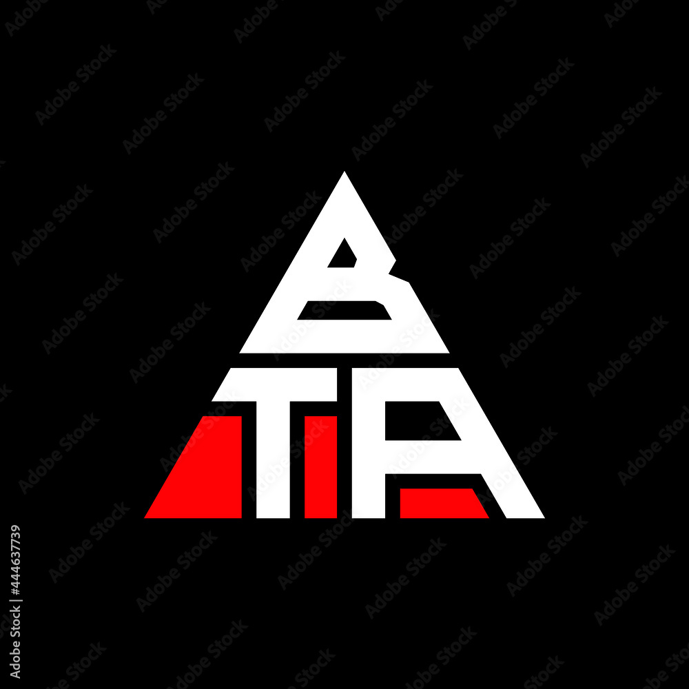 BTA triangle letter logo design with triangle shape. BTA triangle logo ...