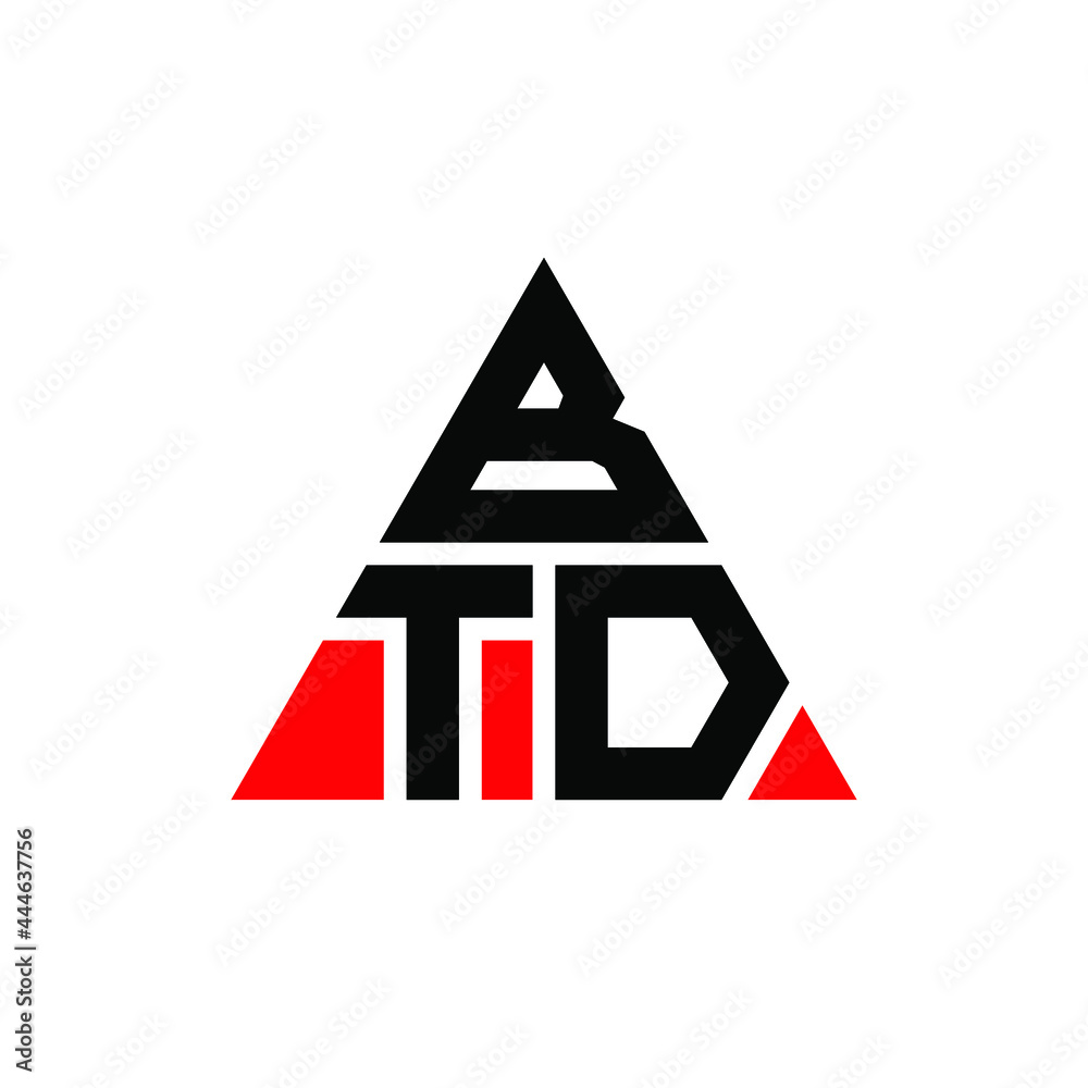BTD triangle letter logo design with triangle shape. BTD triangle logo ...