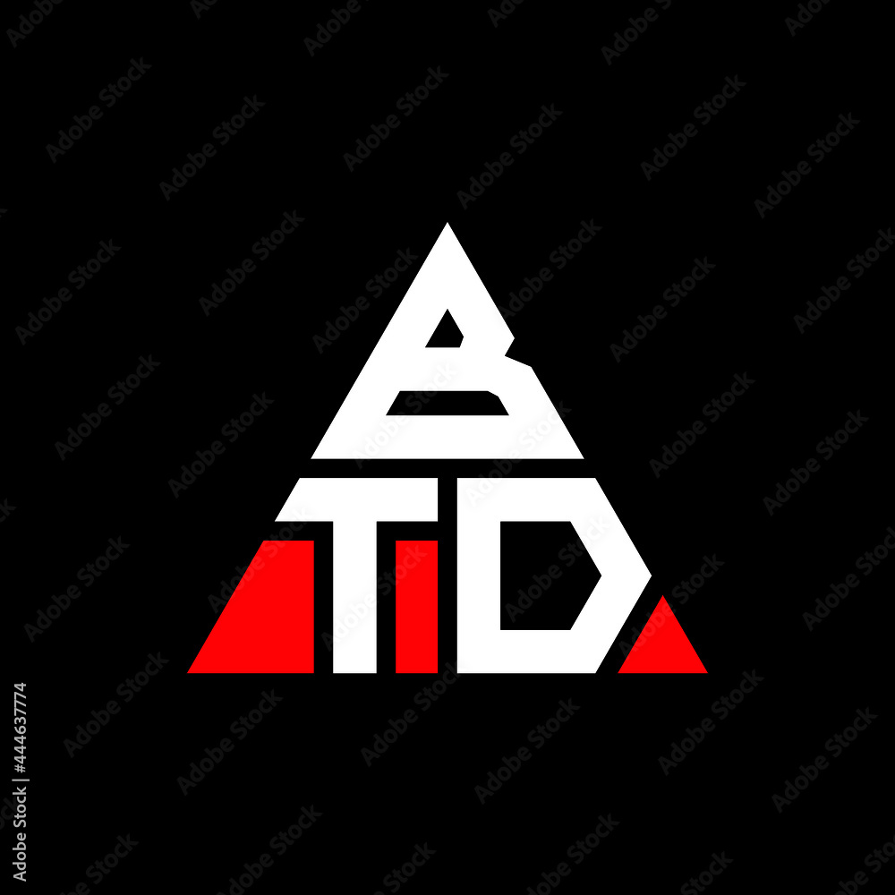 BTD triangle letter logo design with triangle shape. BTD triangle logo ...