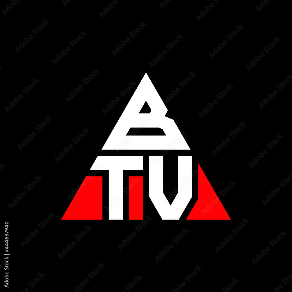 BTV triangle letter logo design with triangle shape. BTV triangle logo ...