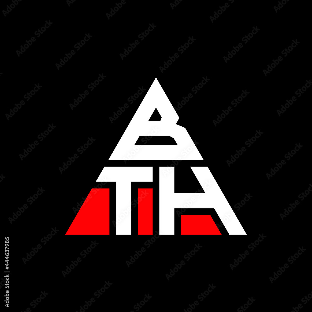 BTH triangle letter logo design with triangle shape. BTH triangle logo ...