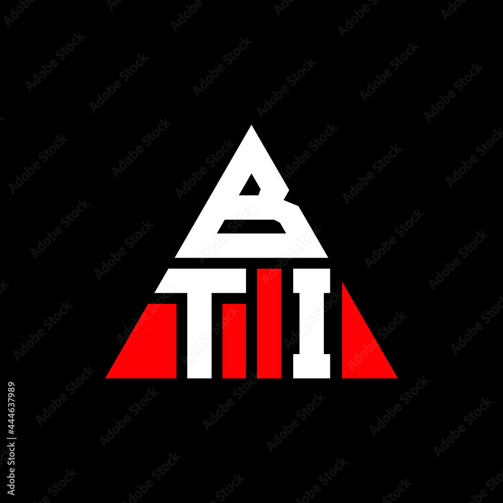 BTI triangle letter logo design with triangle shape. BTI triangle logo ...