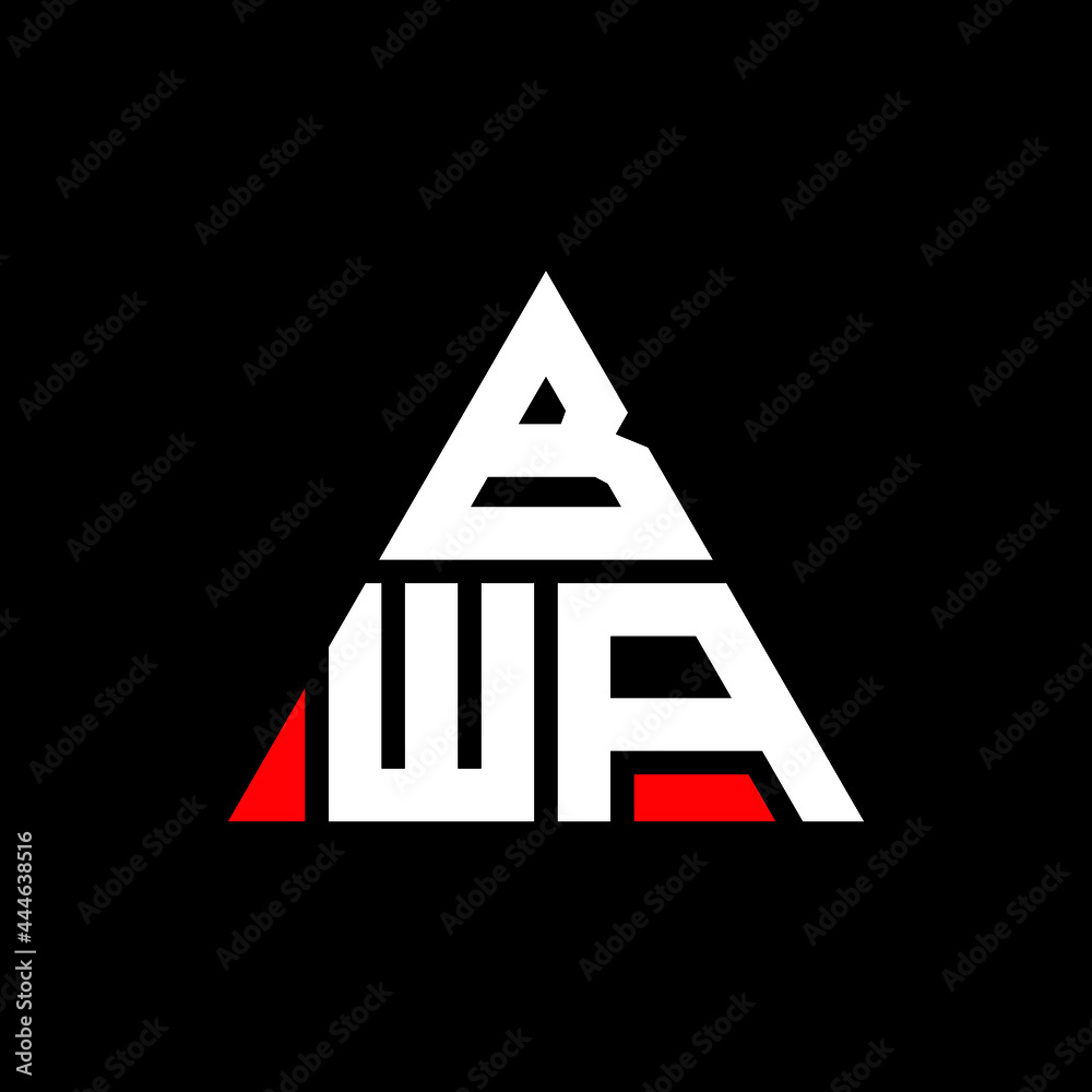 BWA triangle letter logo design with triangle shape. BWA triangle logo ...