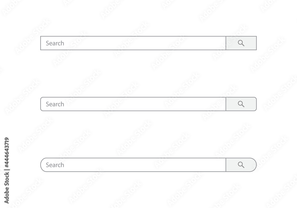 Search Bar Icon Set Set Isolated on White Background. Vector ...