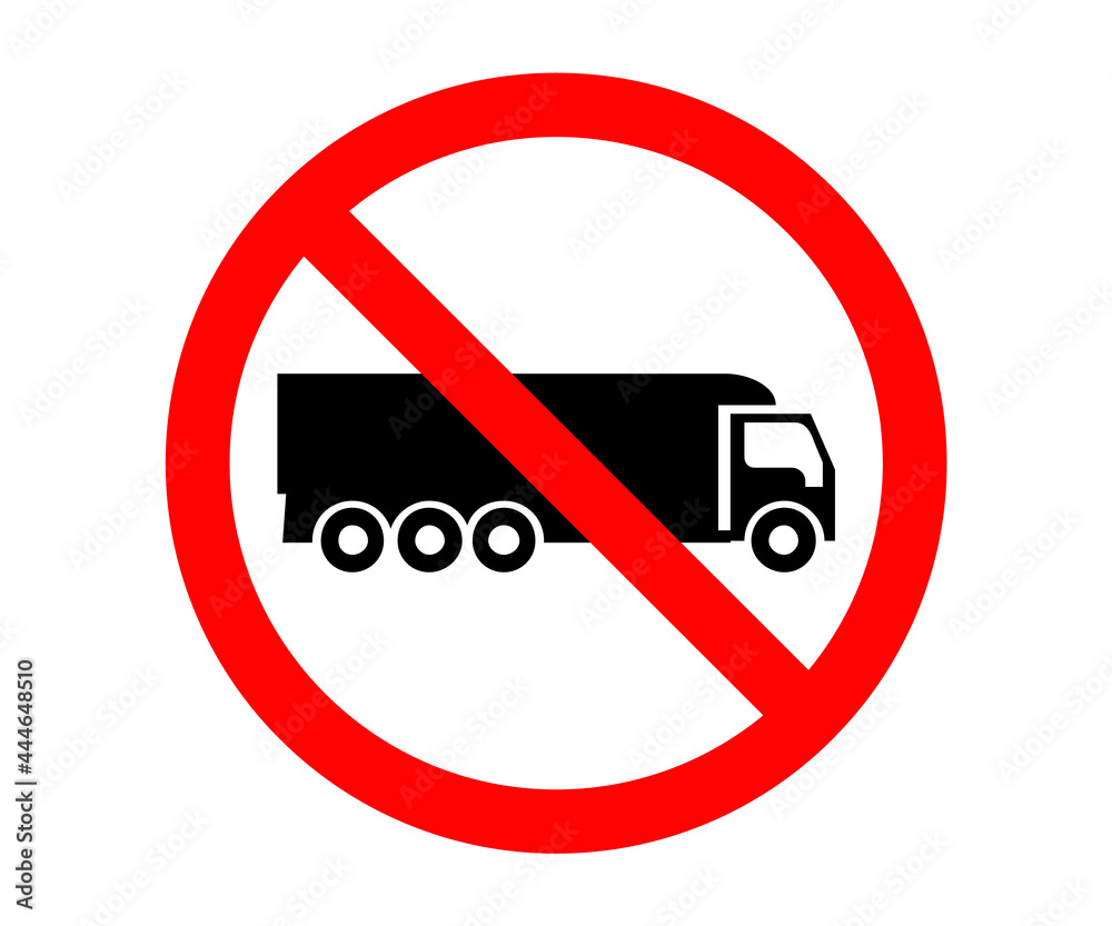 No truck heavy, truck not allowed, truck prohibited warning sign Stock Vector | Adobe Stock