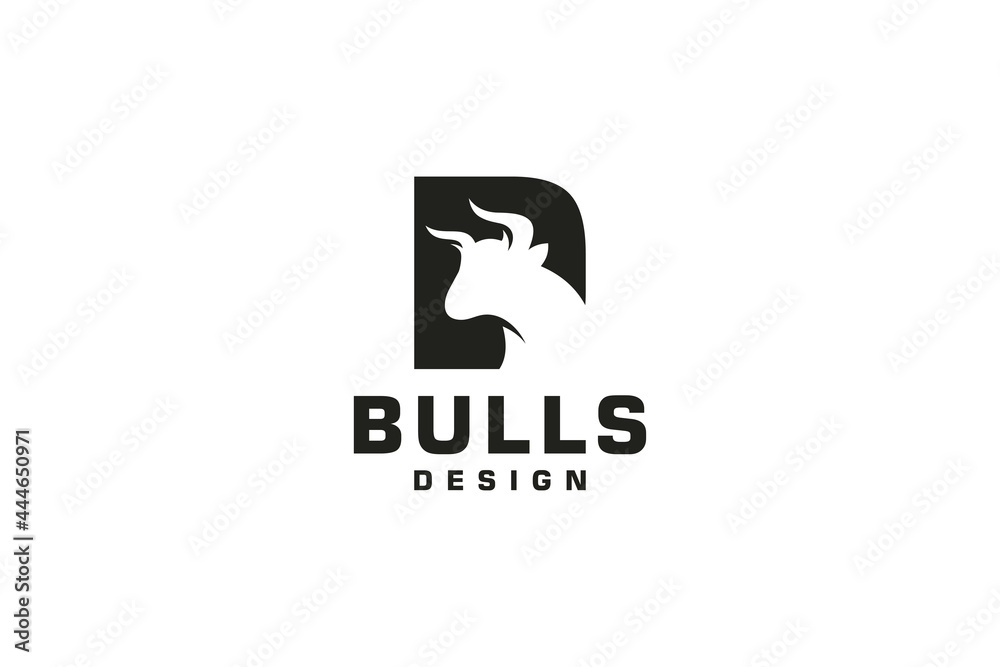 Letter D logo, Bull logo,head bull logo, monogram Logo Design Template ...