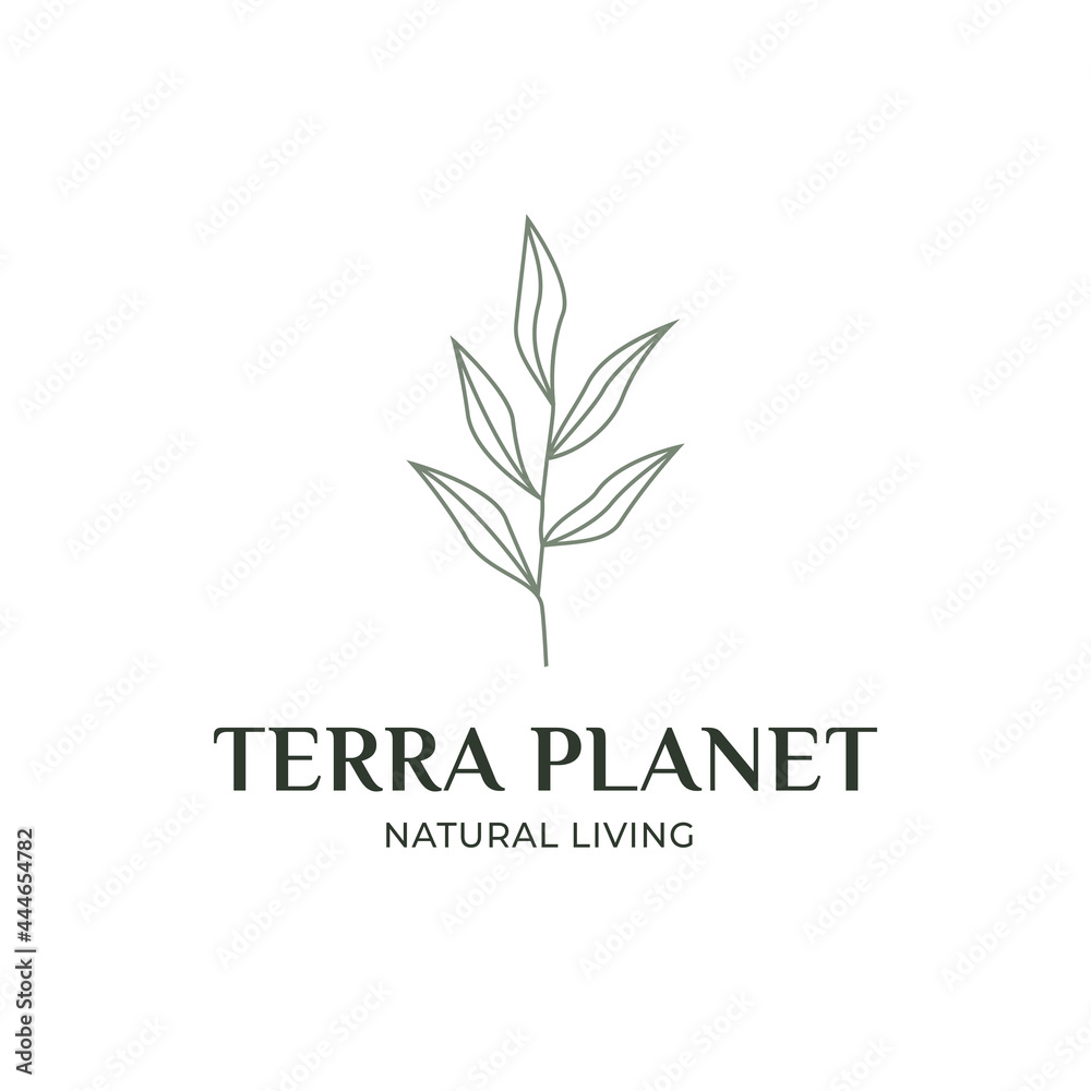 Natural living terra planet logo and icon for organic food, farm fresh ...