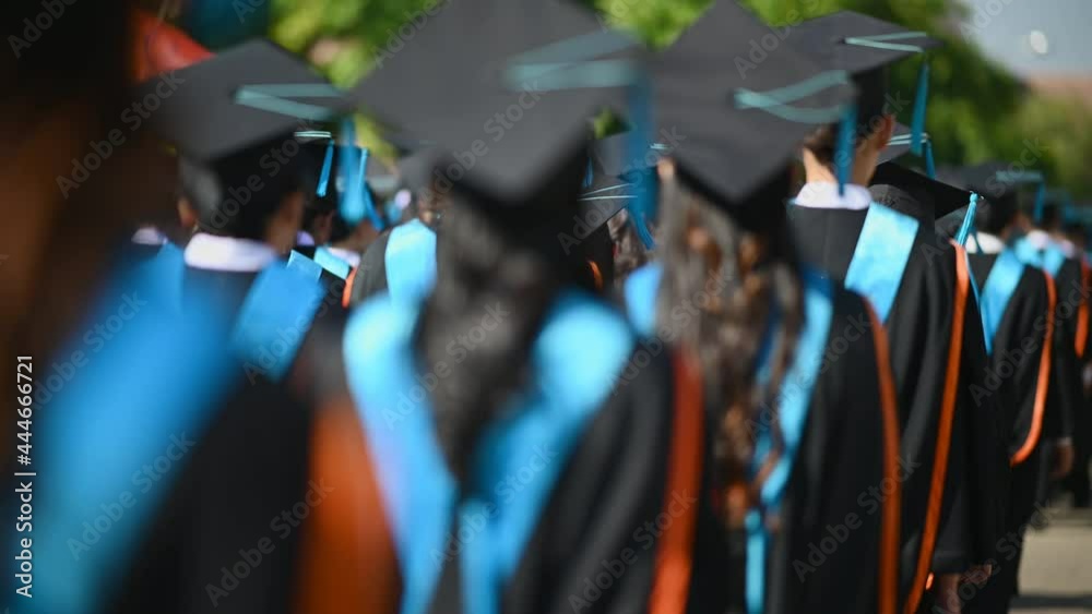 Graduation congratulations,university graduates crowded in the ...
