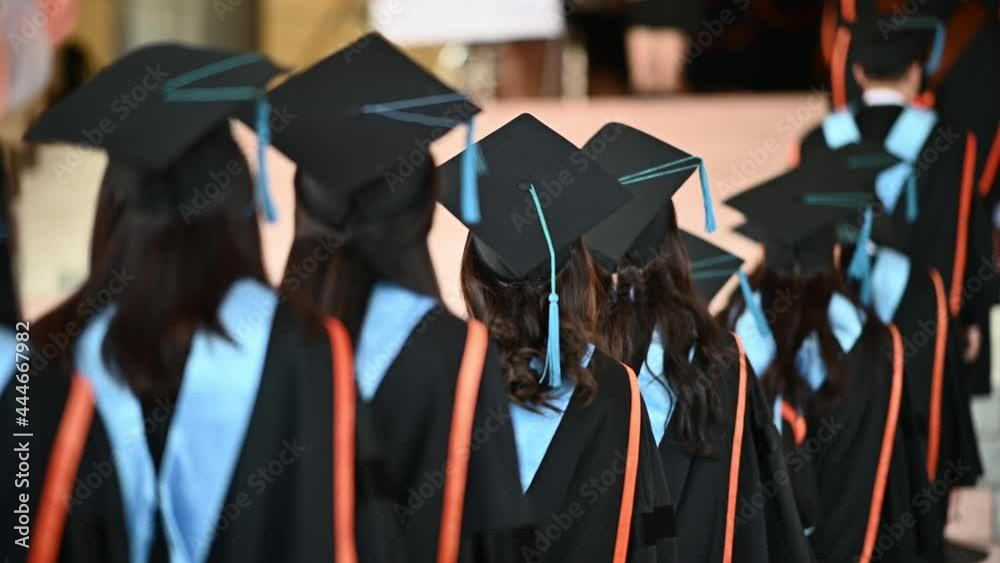 Graduation congratulations,university graduates crowded in the ...