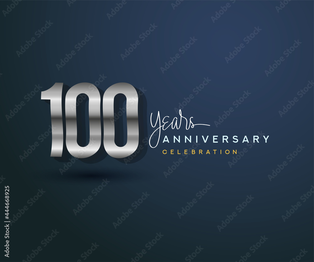 100th years anniversary celebration design with bold number shape ...