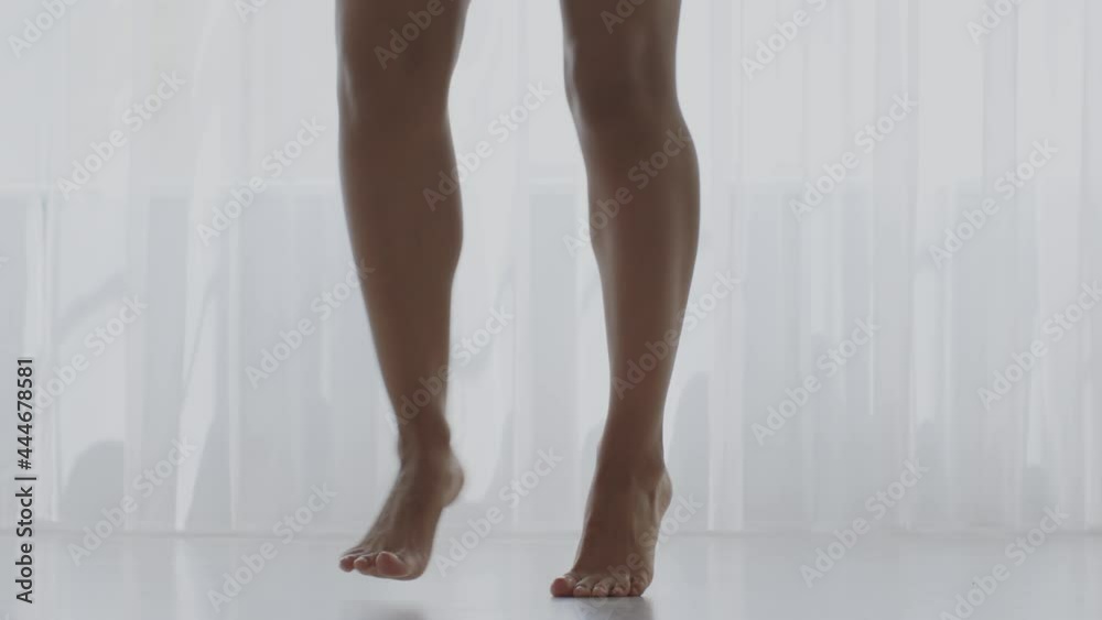 Healthy lifestyle and great morning mood. Young unrecognizable black ...