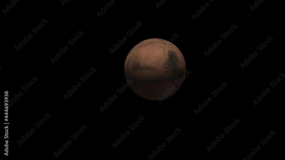 Zoom out from the planet Mars 3d animation, Traveling to the red planet ...