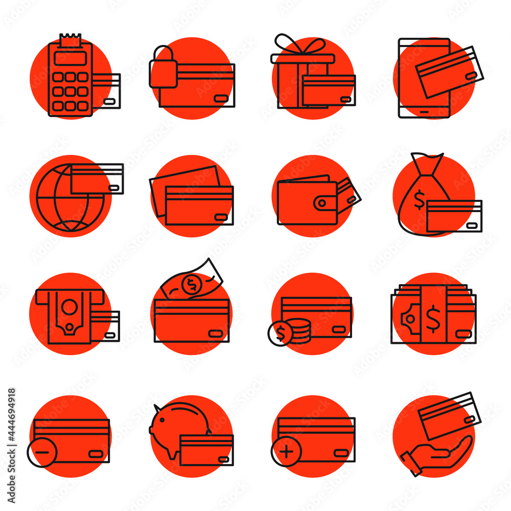 credit card icon. credit card set symbol vector elements for ...