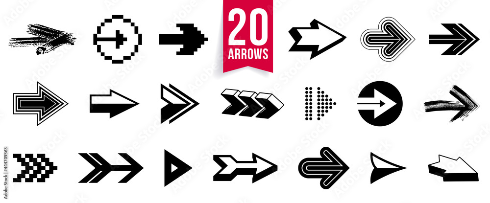 Arrows vector big set of different shapes styles and concepts, cursors ...