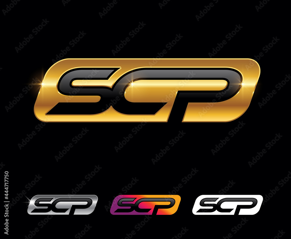 Golden SCP monogram logo vector sign Stock Vector | Adobe Stock