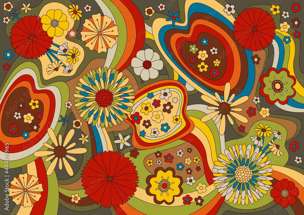 Psychedelic Flowers Background