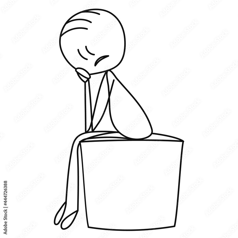 stick figure sad man, isolated, vector Stock Vector | Adobe Stock